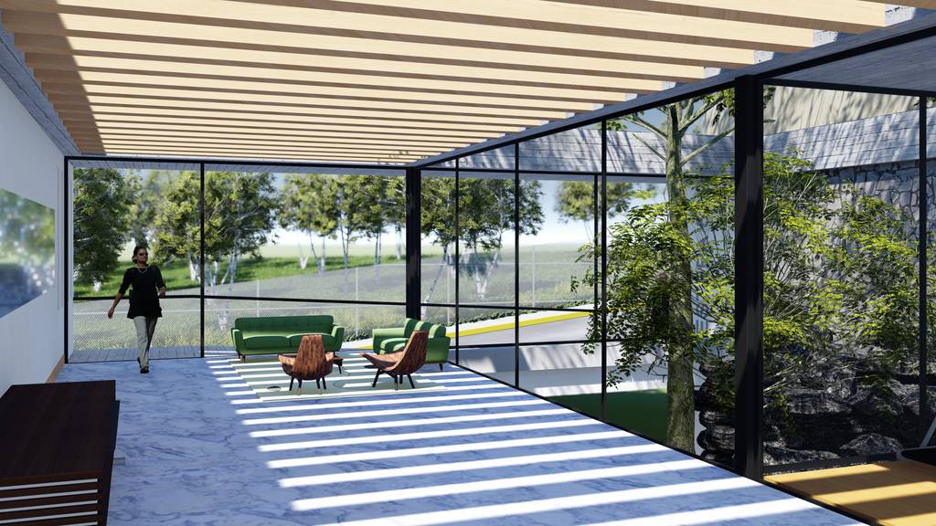 Vestíbulo de acceso con patio interno. | homify
