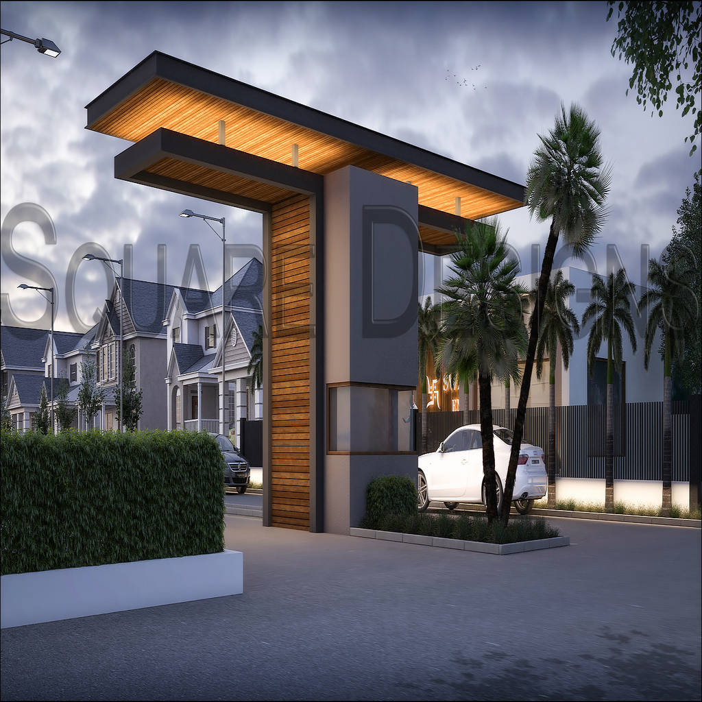 Colony front gate design .(3d view) | homify