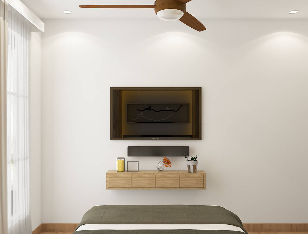 Very simple tv unit design in bedroom rhythm and emphasis design studio ...