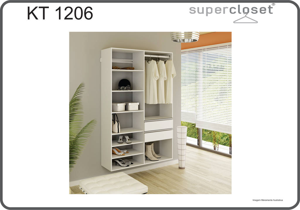 Guarda roupa casal sem portas modelo closet - superclosets, superclosets | homify