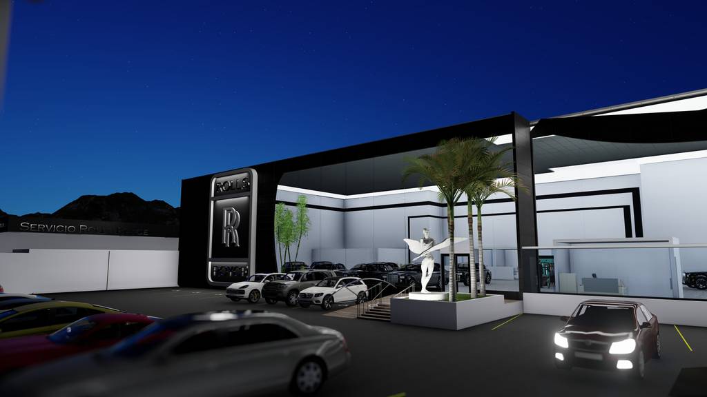 Render exterior nocturno arquitecto ulises almaguer concesionarias de ...