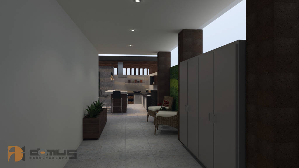 Vista de pasillo hacia patio exterior | homify