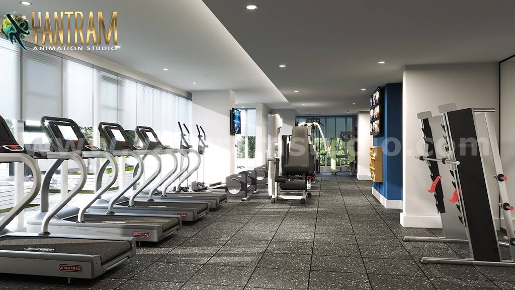Gym fitness training center interior design for home by architectural ...
