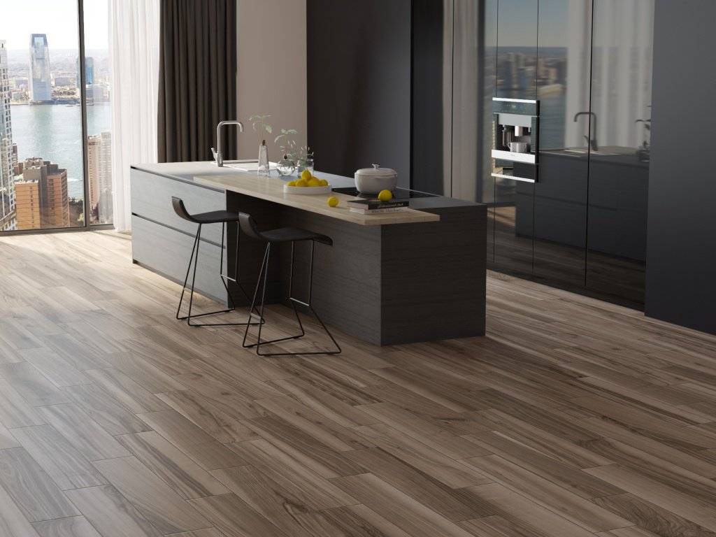 Cocina Con Piso Estilo Madera Homify