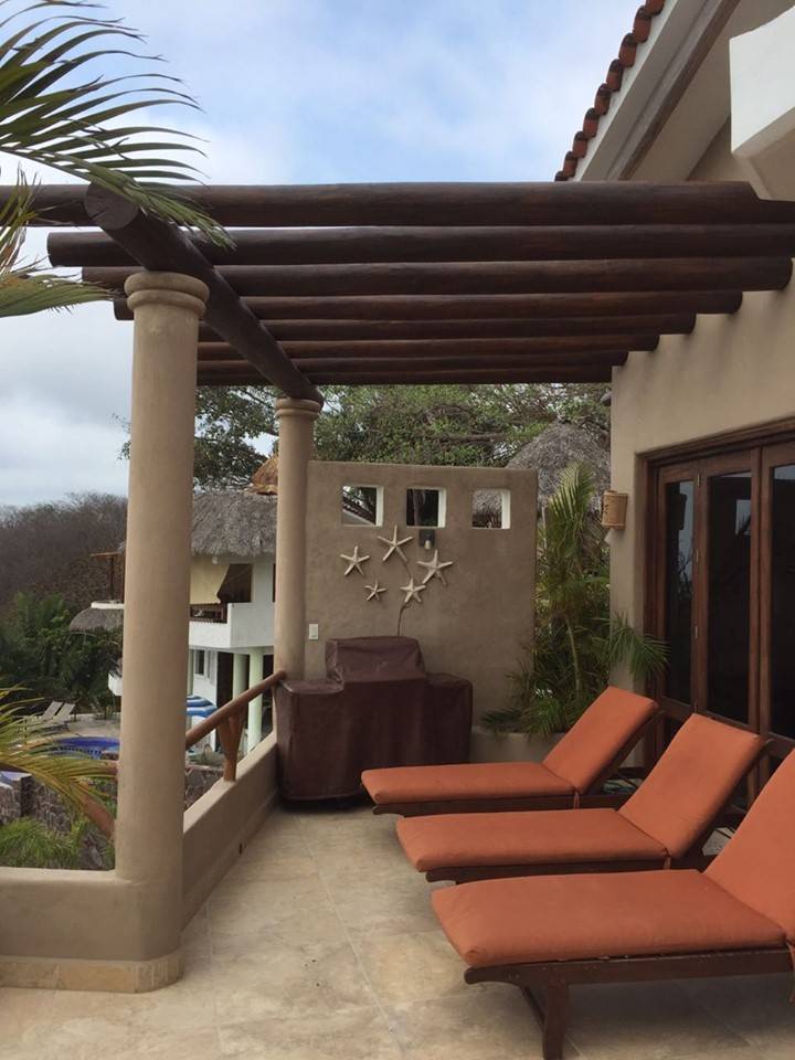 Pérgola resinas del pacifico balcones y terrazas rústicos vidrio ...