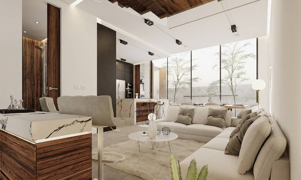 Moderna sala con bar en una casa de 3 metros libres de altura | homify