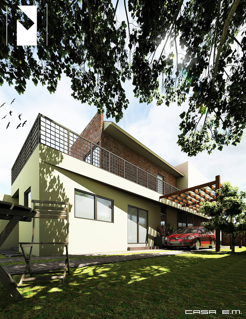 Render fachada posterior | homify