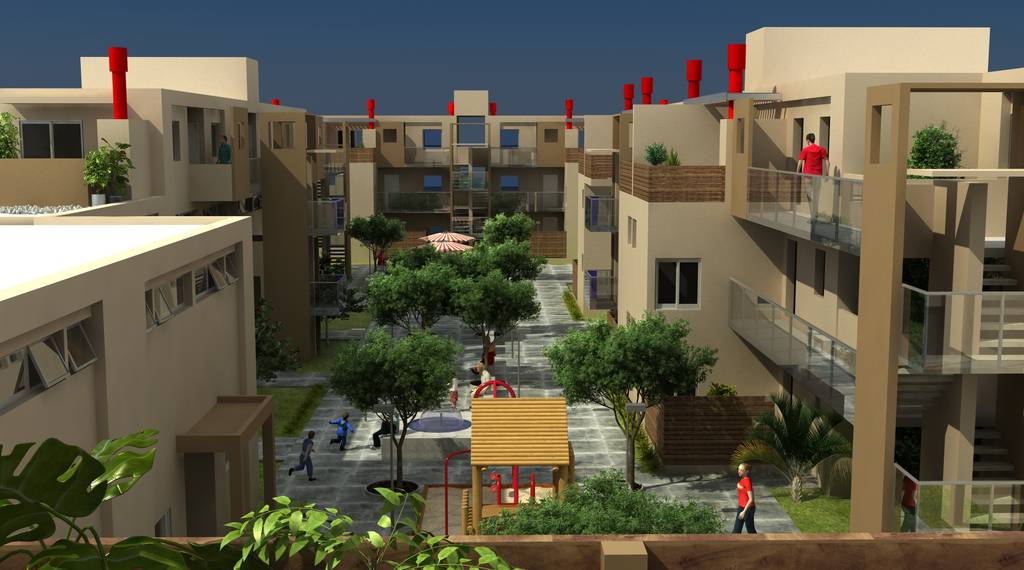 Render vista aérea del patio | homify