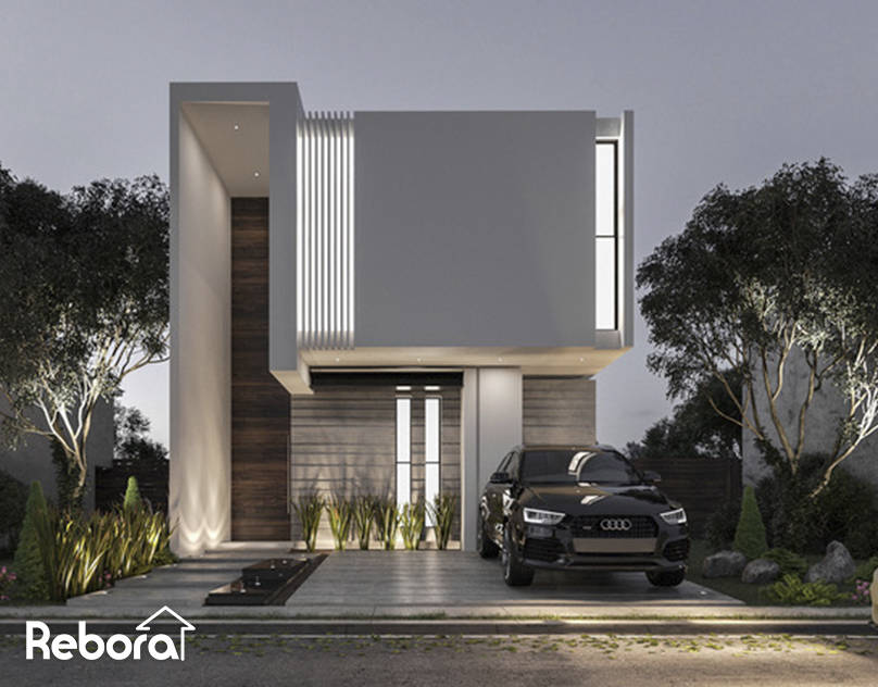 Casa moderna con gran puerta de madera parota. | homify