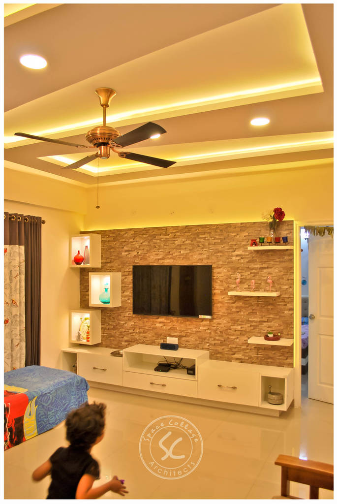 Living room, false ceiling, partition, tv unit designs | homify