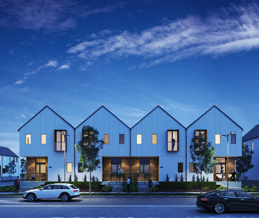 Render exterior de fachada de conjunto | homify