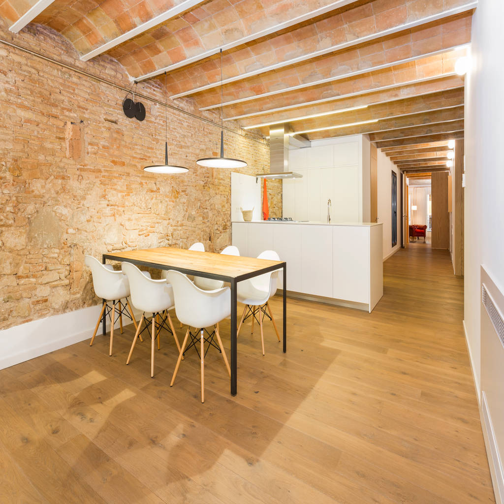 Cocina comedor, techos, estructura vista, ceramica, parquet, madera ...