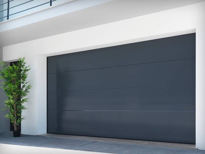 Portão seccionado painel liso ( cores standards branco e cinza 7016 ...