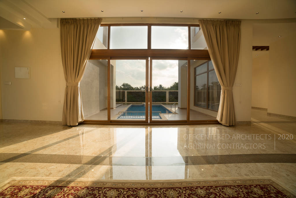 View of the swimming pool from the living | homify