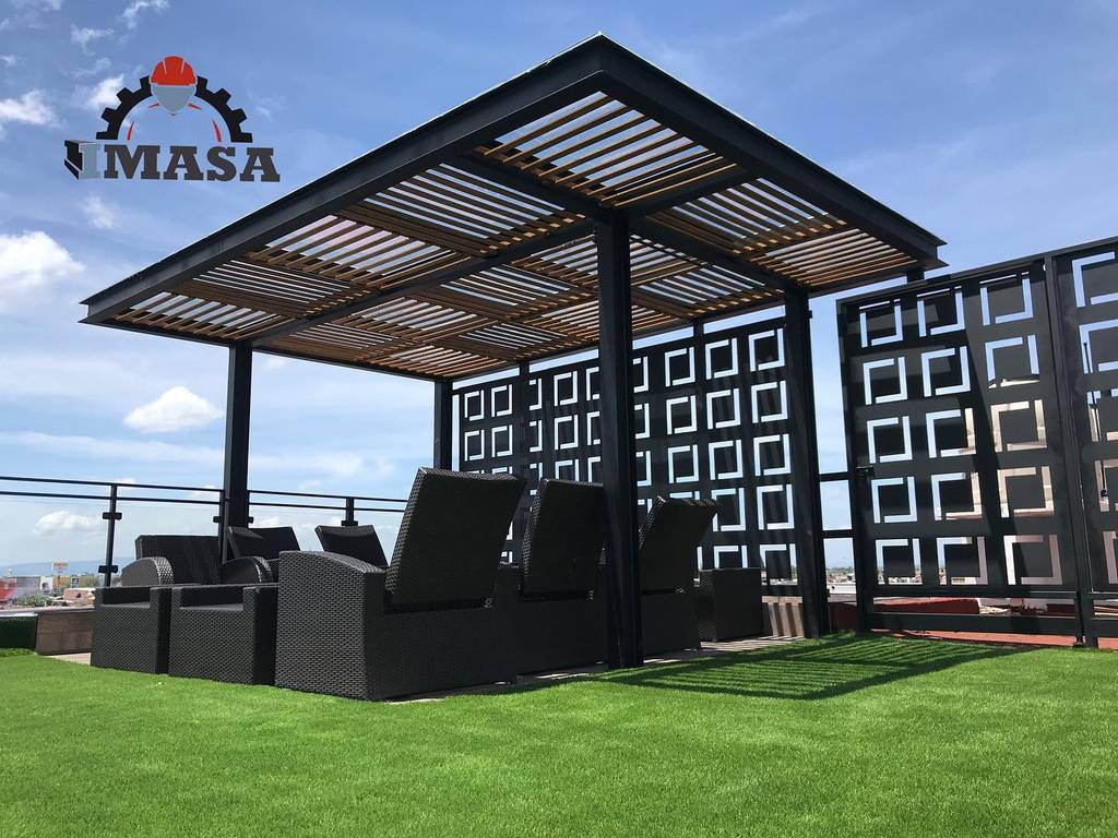 Pérgola en terraza acero – madera – cristal | homify