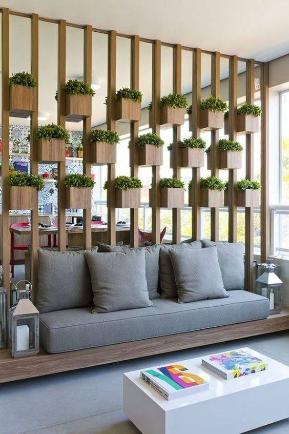 Wooden fins decorative partition design | homify