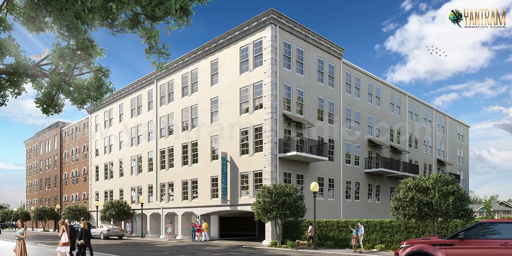 Photorealistic residential apartment 3d exterior rendering services by architectural design ...