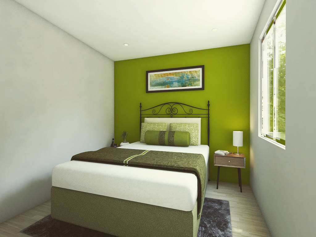 Recámara arqternativa recámaras pequeñas verde | homify