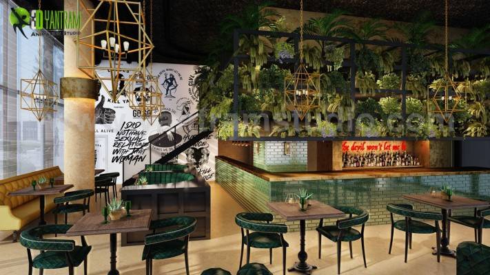 3d interior design of modern bar by yantram architectural studio, provo ...