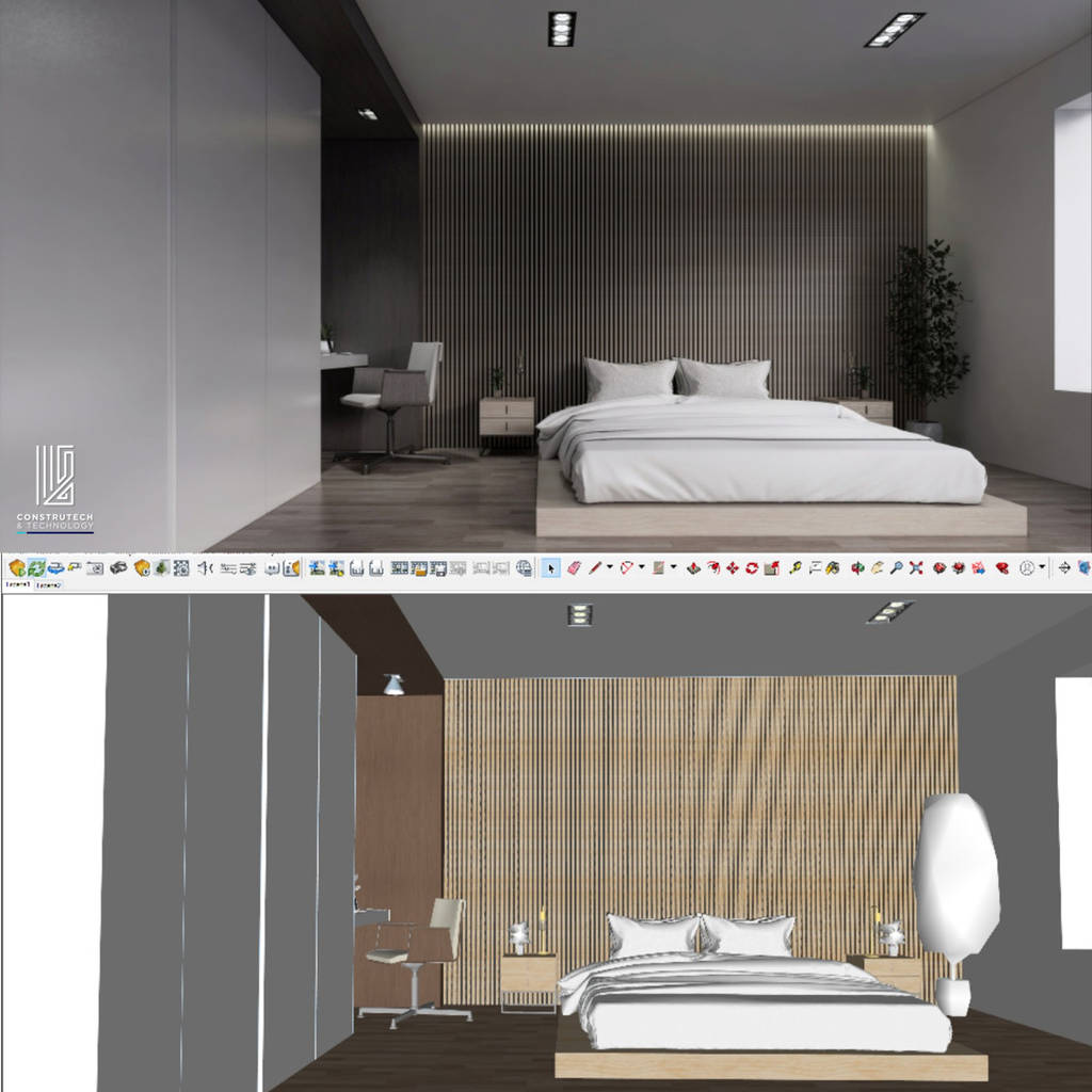 Diseño interior-habitación , construtech & technology bim | homify