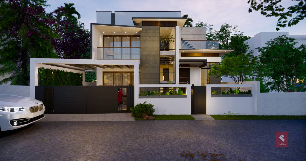3d front exterior wide view | homify