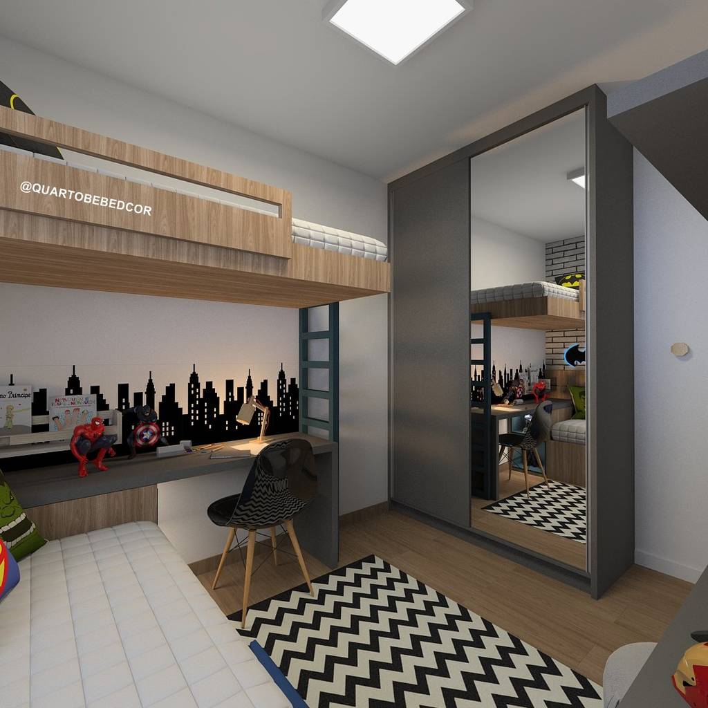 Quarto infantil com beliche e escrivaninha | homify