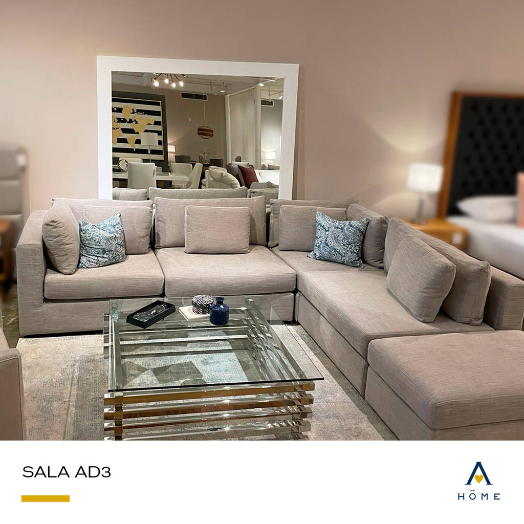 Sala tapizada modelo ad3 brazo recto tela bali natural | homify