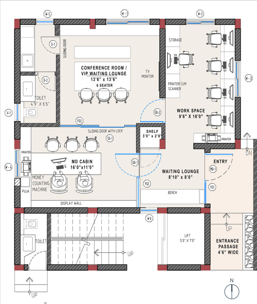 Office interiors—floor plan | homify