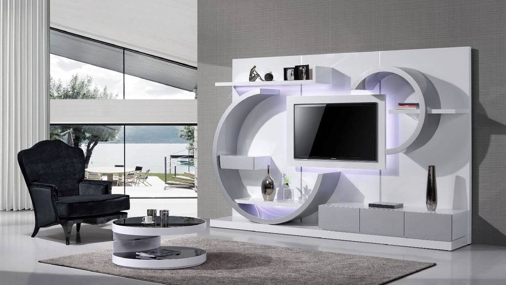 Sala de estar moderna com um design diferente. modern living room with ...