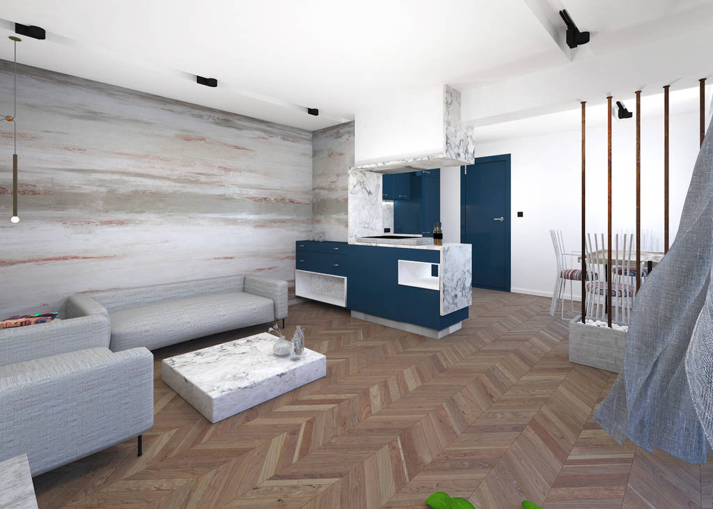 Amazing ivy grey open plan apartment | 호미파이 & homify