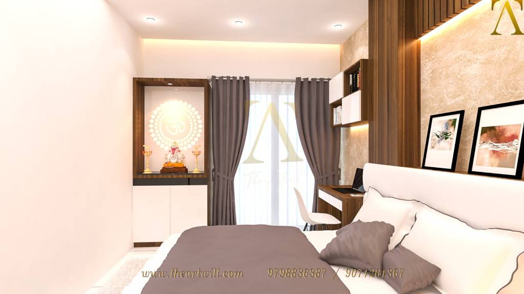 Bed room designs with tv unit and side study table | homify