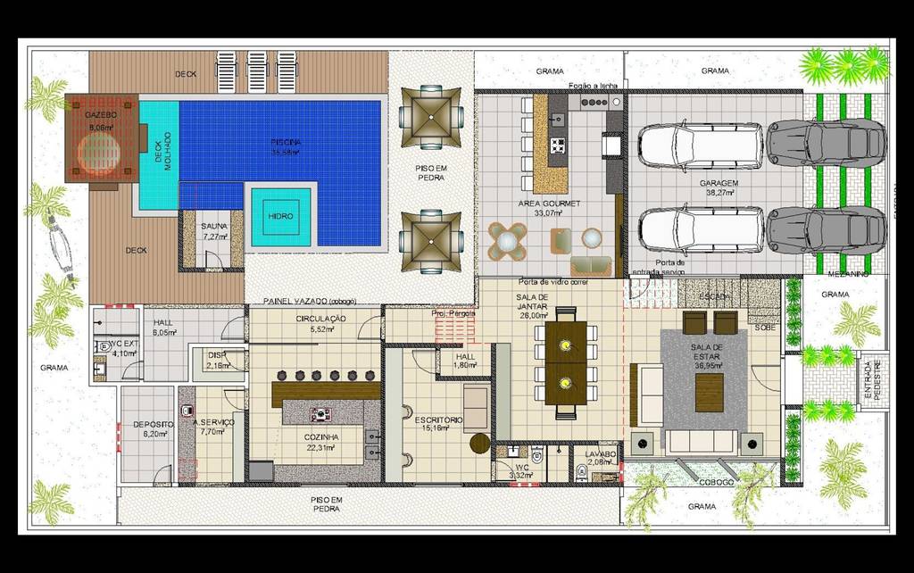 Planta baixa humanizada – térreo | homify