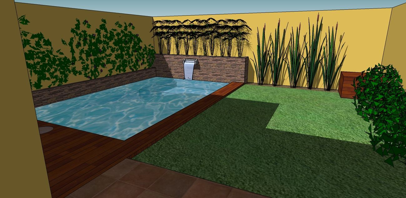 Pool wird in einem kleinen Garten gebaut - vorher nachher | homify