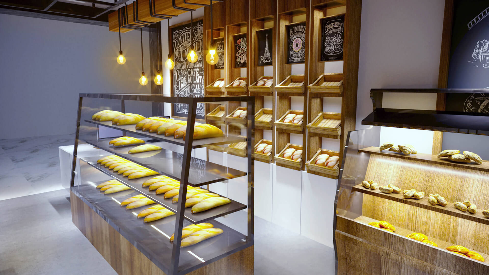 Projeto de fachada moderna para cafeteria delicatessen no Rio de ...