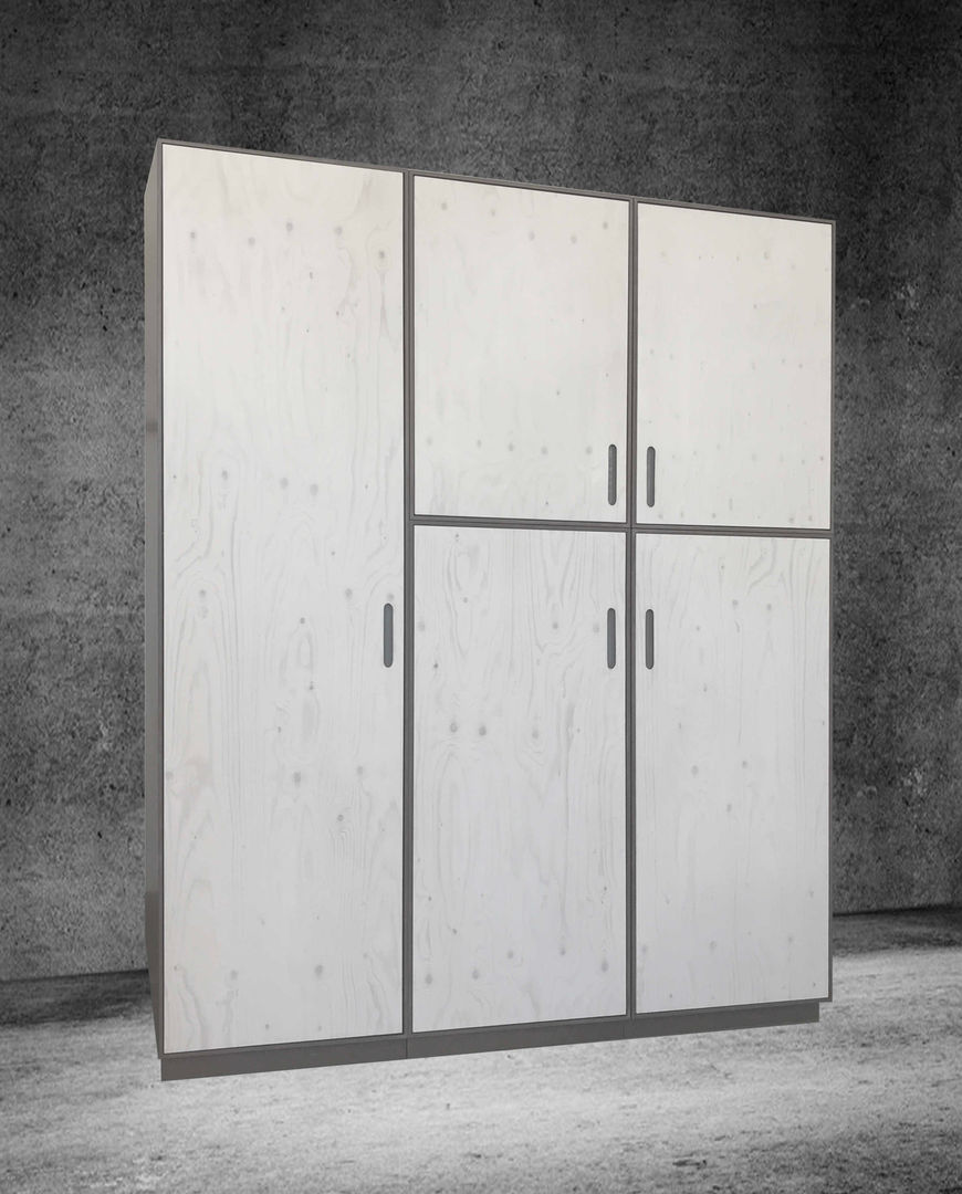 Modular cupboard Gris Blanc N ud Grey white knot homify