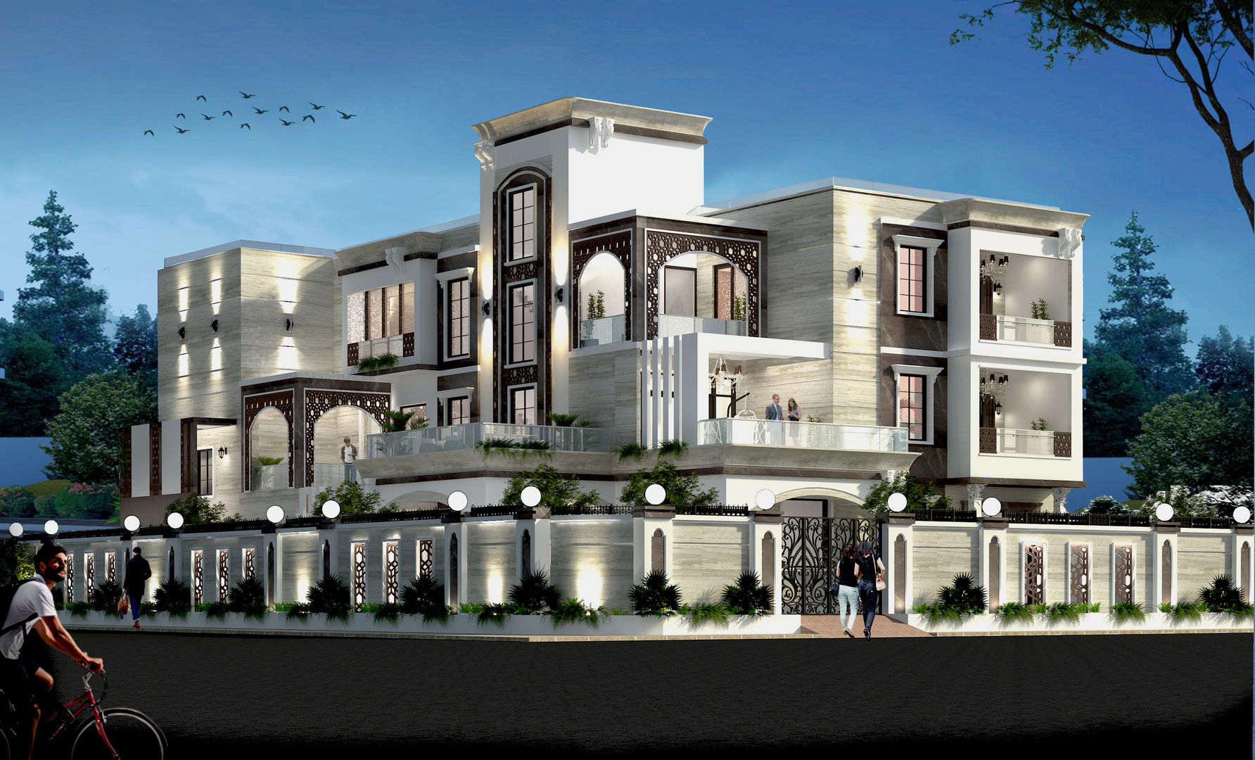 Glazed Modern Villa Elevation Fully Glazed Modern Holiday Villa