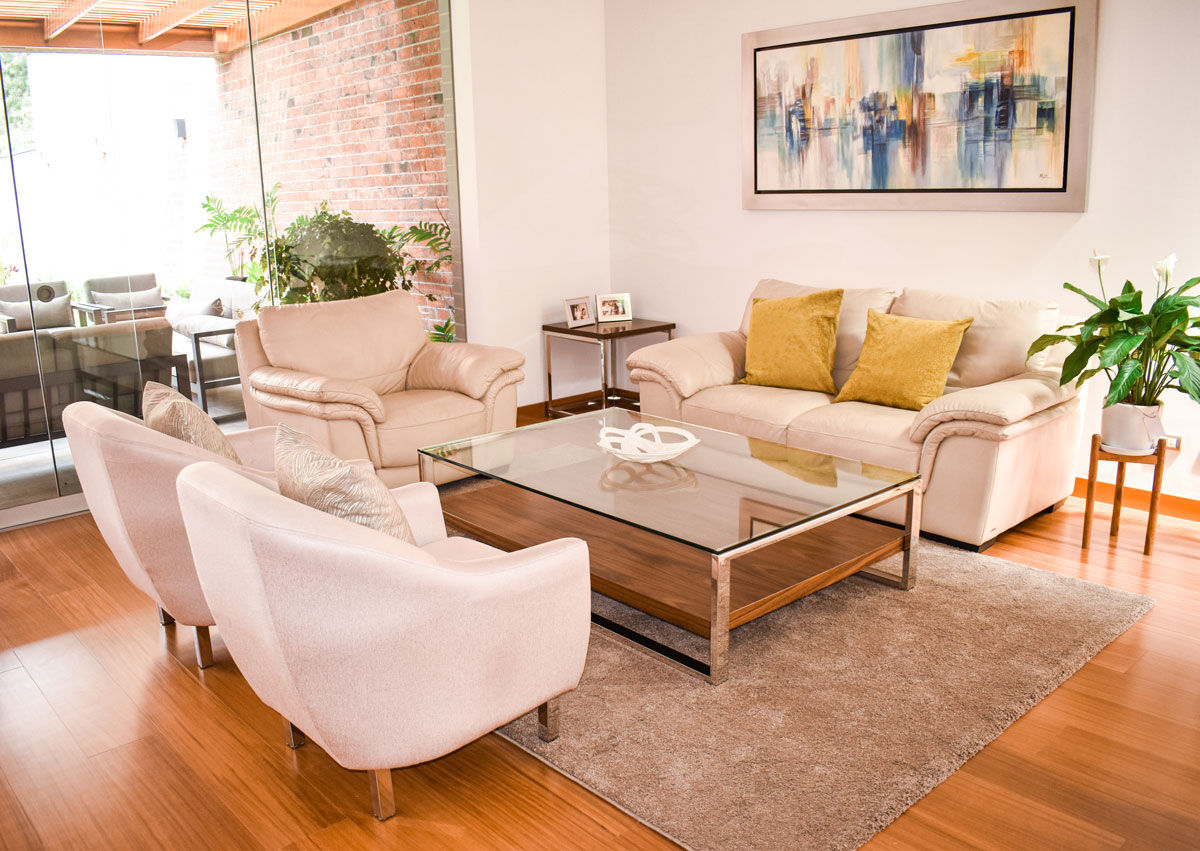 Mesa De Centro Moderna Con Losa De Madera