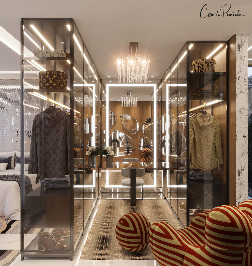 Guarda-roupa com porta de vidro: Ideias modernas e elegantes para o seu ...